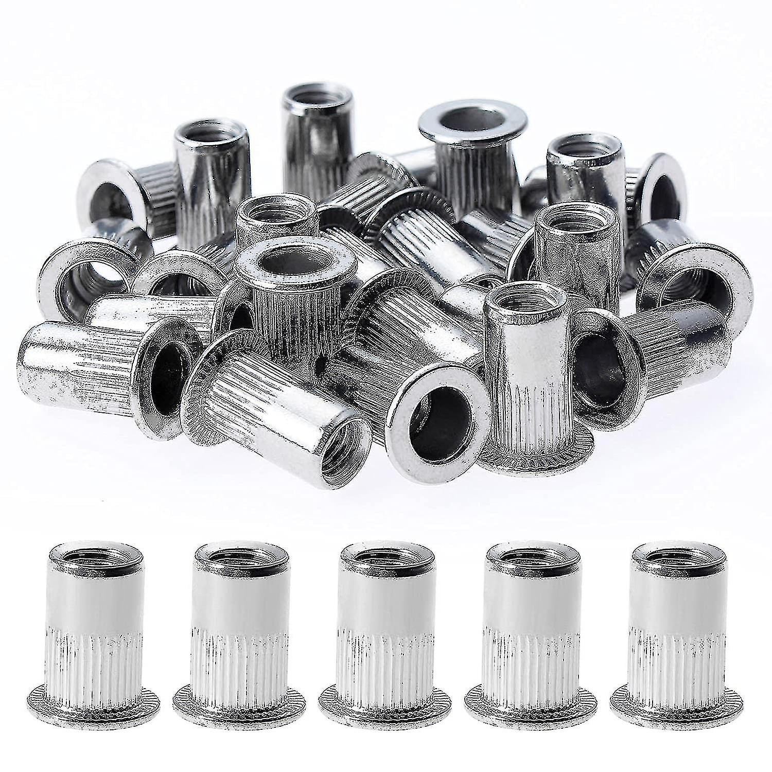 150 Pieces M5 Rivet Nut, Stainless Steel Rivet Nuts, Flat Head Insert ...
