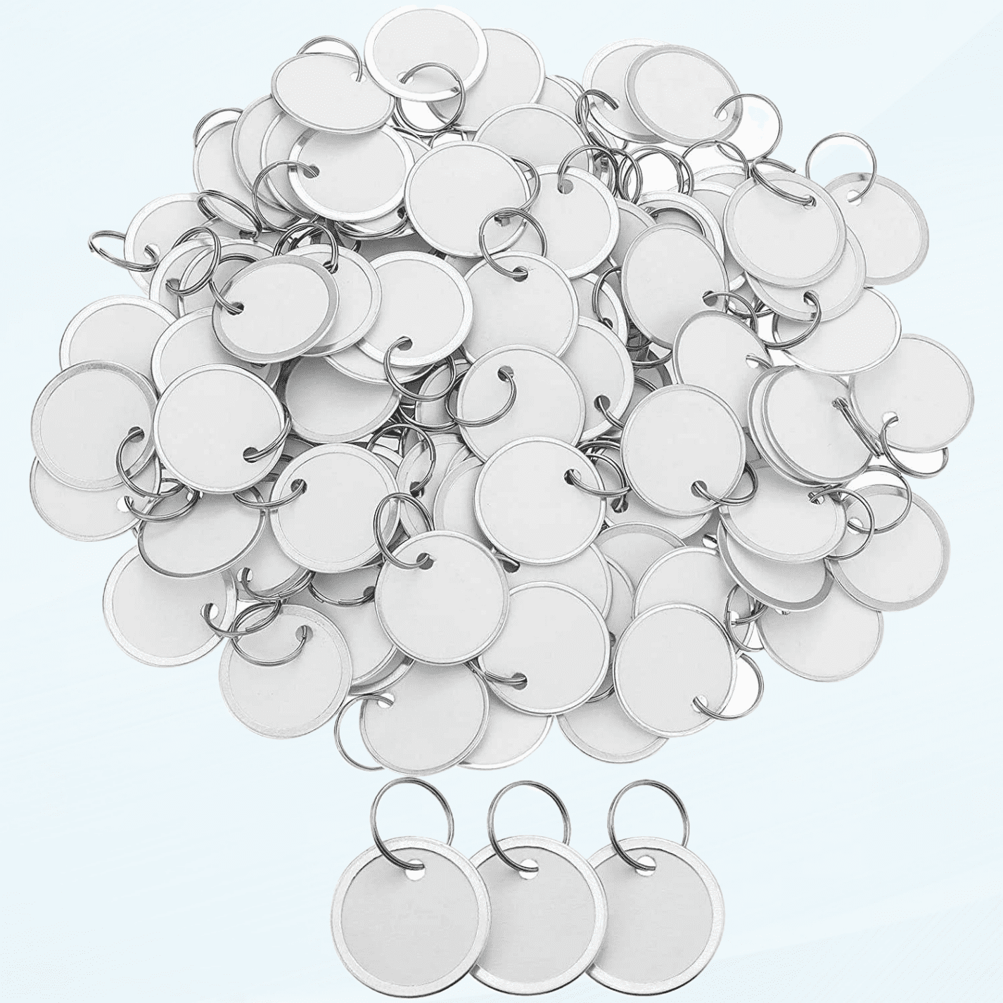 150 Pieces Metal Rim Key Rings Tags Blank Round Rim Key Tags 1.25 Inch ...