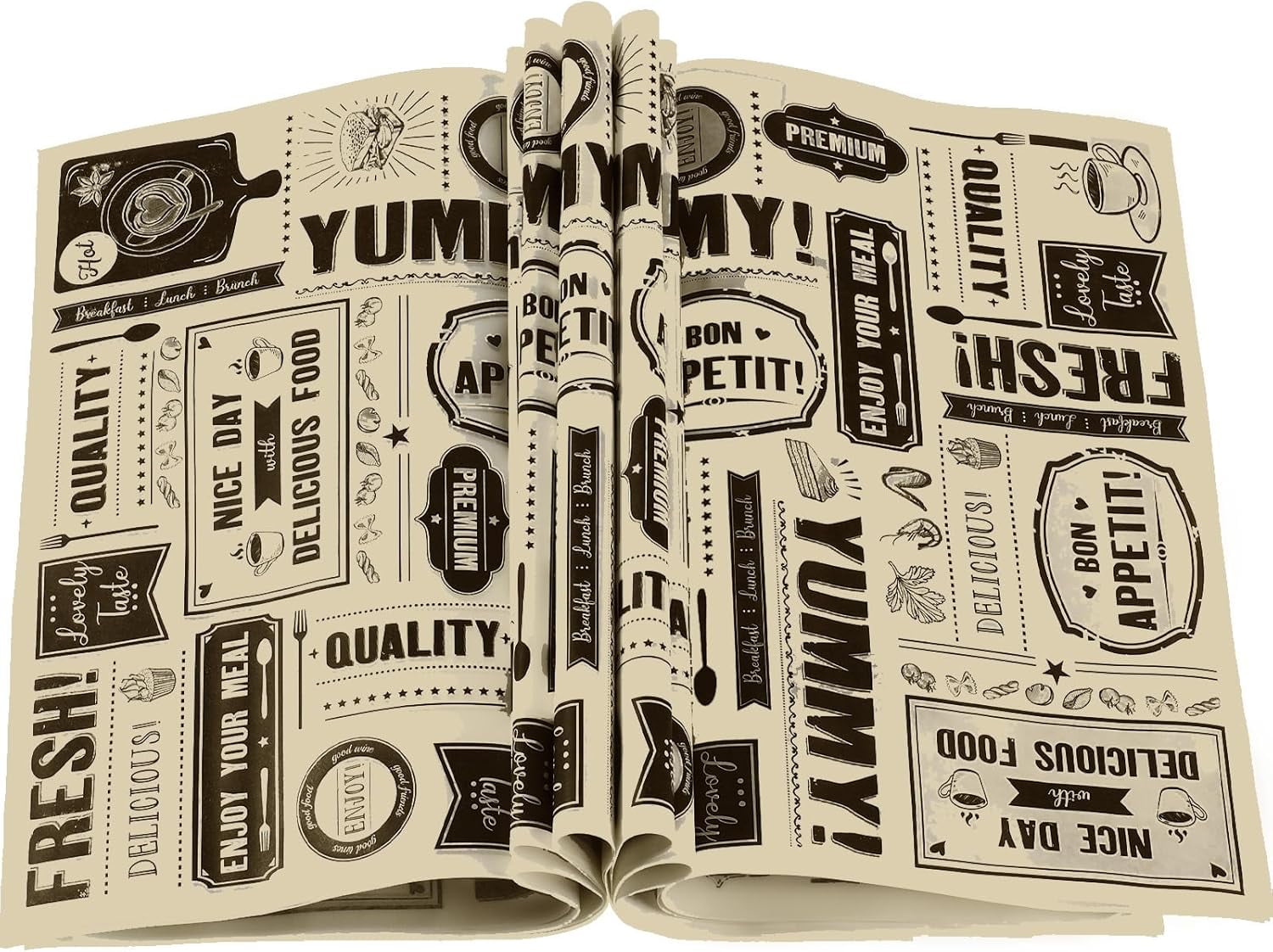 150 Pieces Newsprint Wax Paper Sheets Newspaper Theme Food Wrap Paper ...