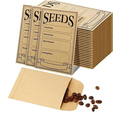 150 Pieces Seed Saving Envelopes, 15*20cm Sealing Kraft Seed Packets ...