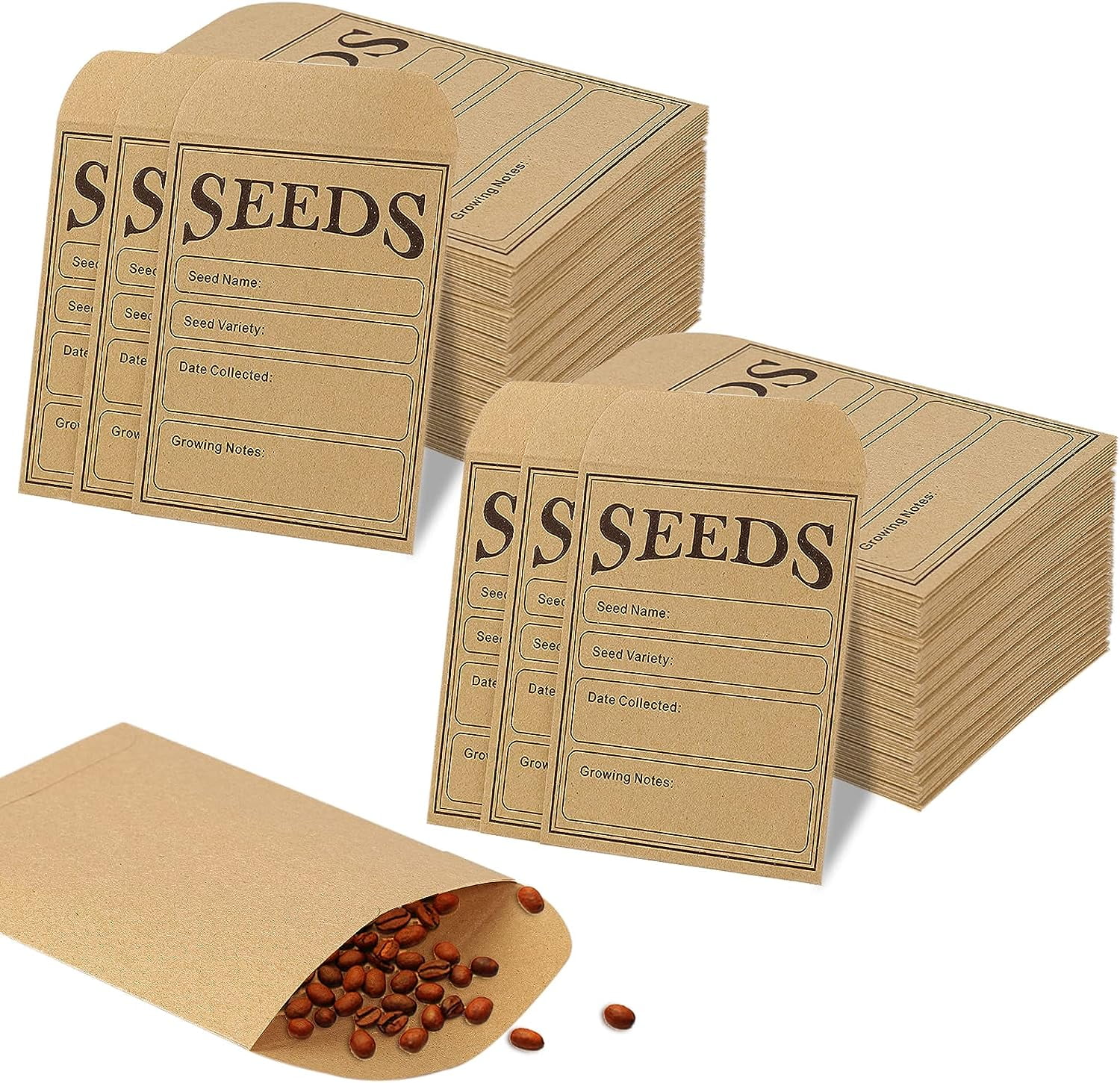 150 Pieces Seed Saving Envelopes, 4.7x3.1 Inch Sealing Kraft Seed ...