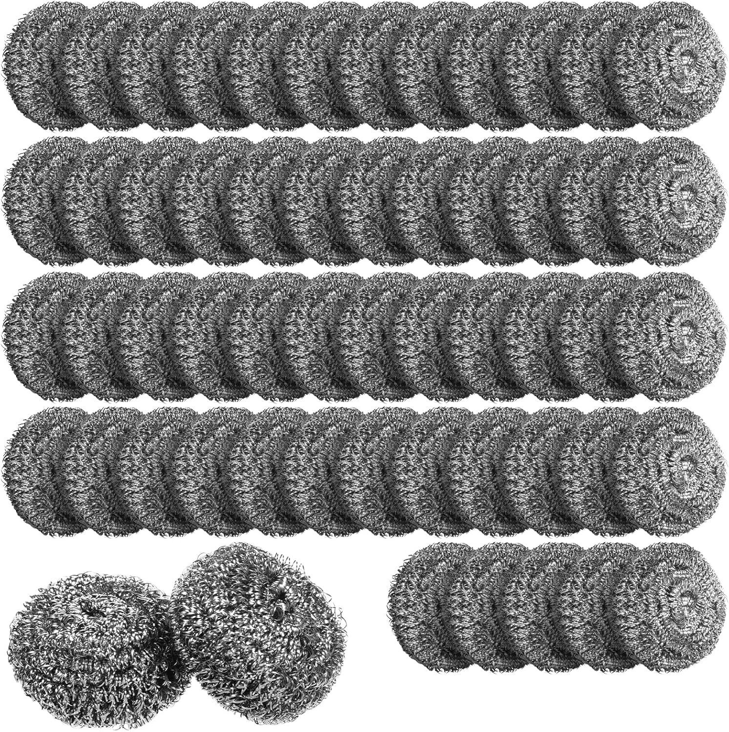150 Pieces Stainless Steel Scourers Bulk Steel Wool Scrubbers Small 10 ...