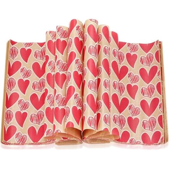 150 Pieces Valentine's Day Wax Paper Sheets Heart Decorative Parchment ...