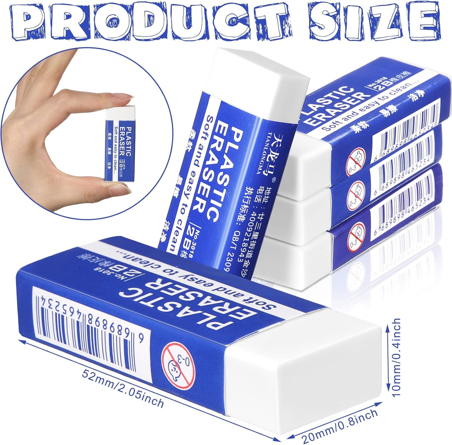 150 Pieces White Erasers Bulk Large Rubber Block Pencil Erasers for ...