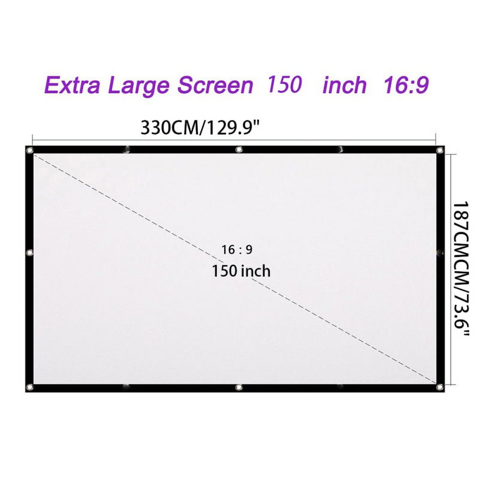 150 in Projection Screen 16:9 HD Foldable Anti-crease Portable ...