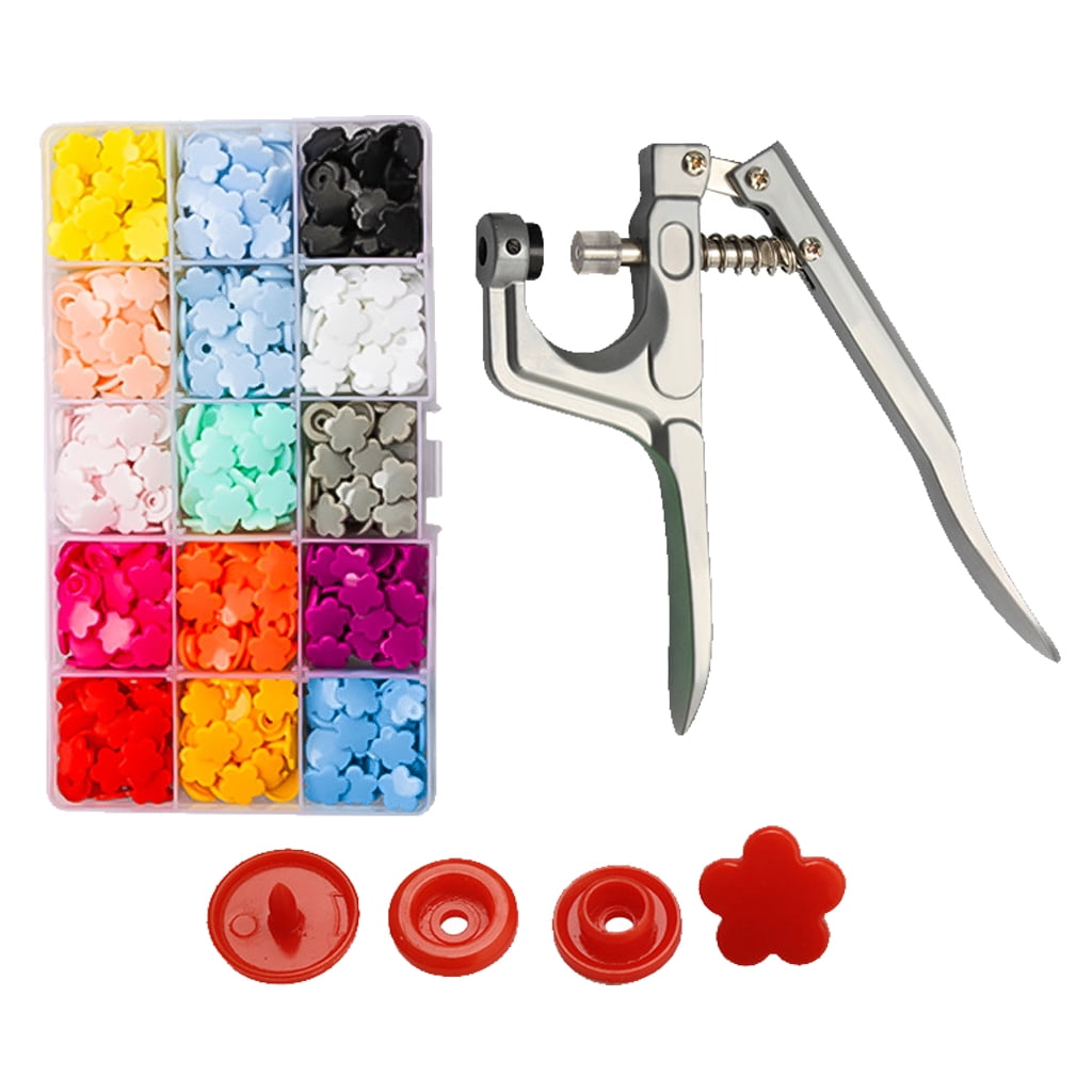 150 Set 15 Colors T5 Snaps Plastic Button for Clothes Sewing Bibs Rain ...