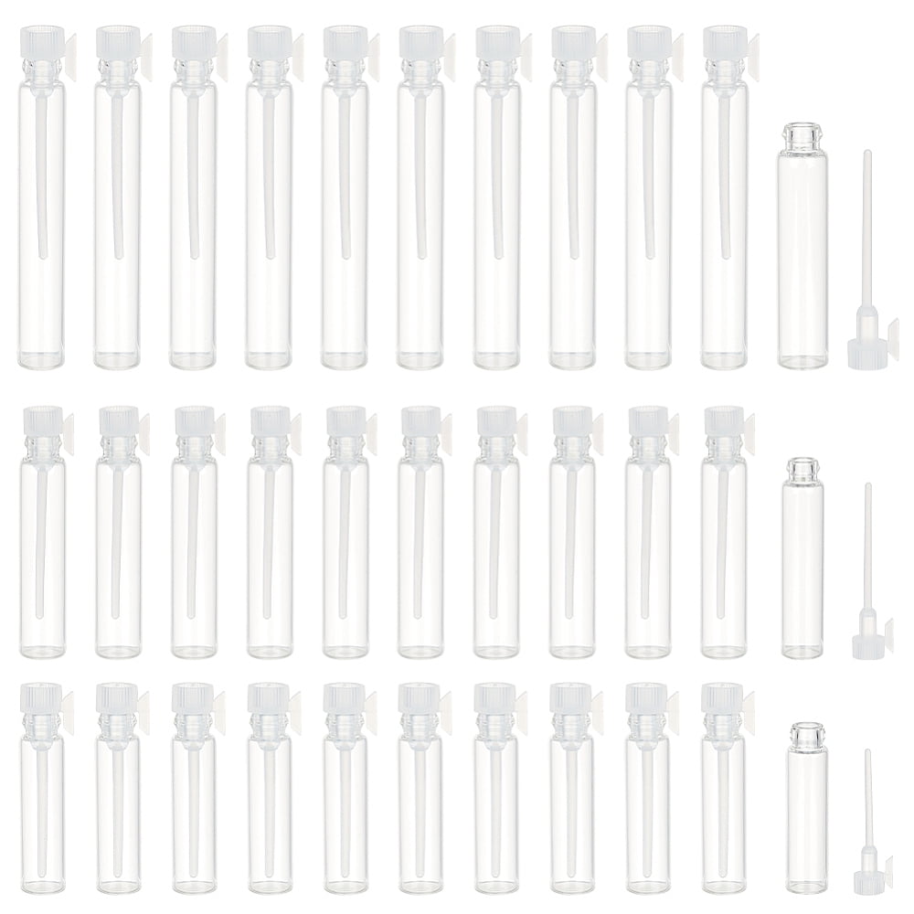 150 Sets 3 Styles Clear Glass Bottles with Plastic Dropping Rod ...