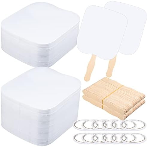 150 Sets Hand Held Church Fans Blank Church Handheld Hand Held Parlor ...