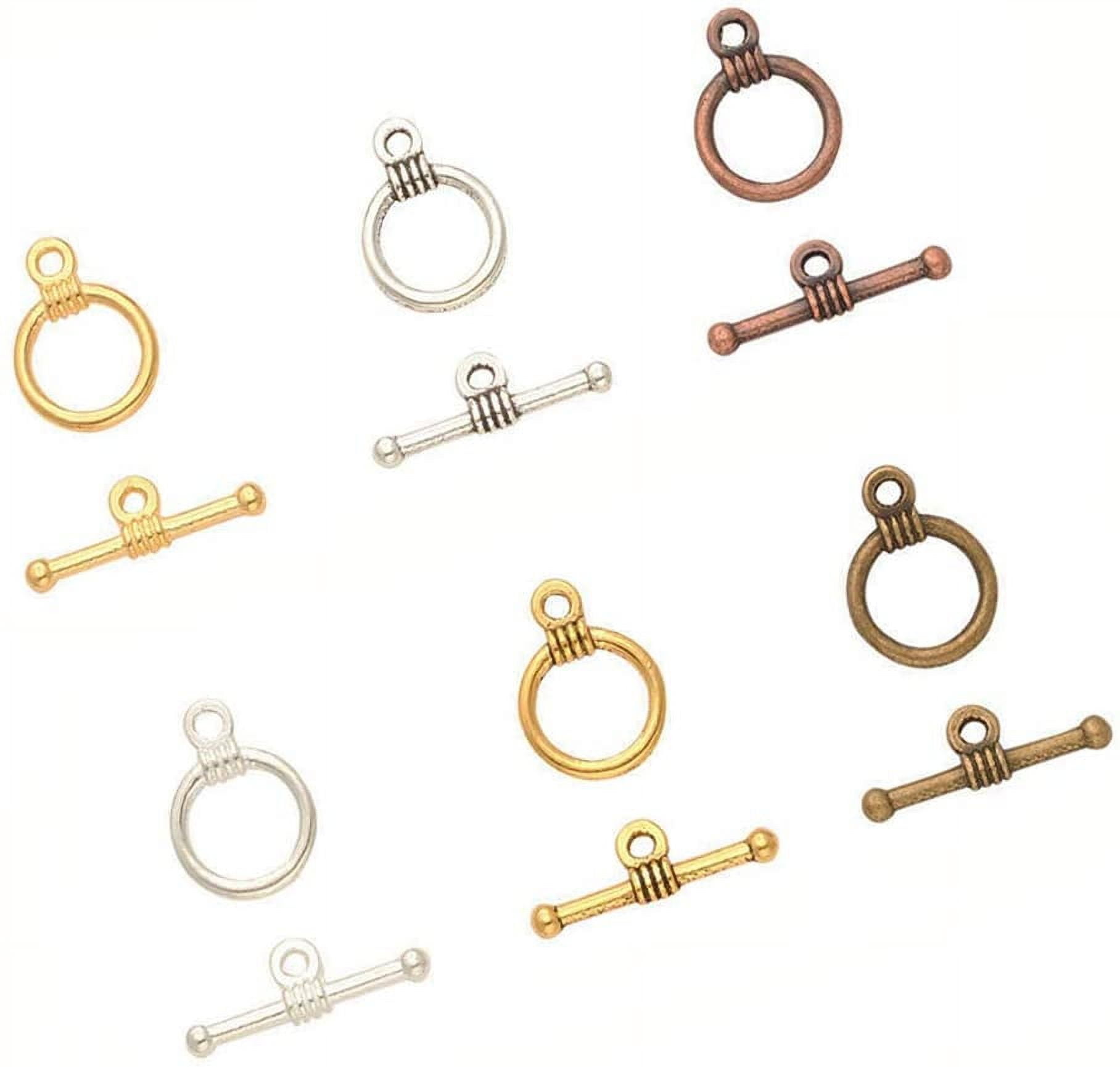 150 Sets Round Toggle Clasps Bracelet Closure Clasps Jewelry Fastener ...