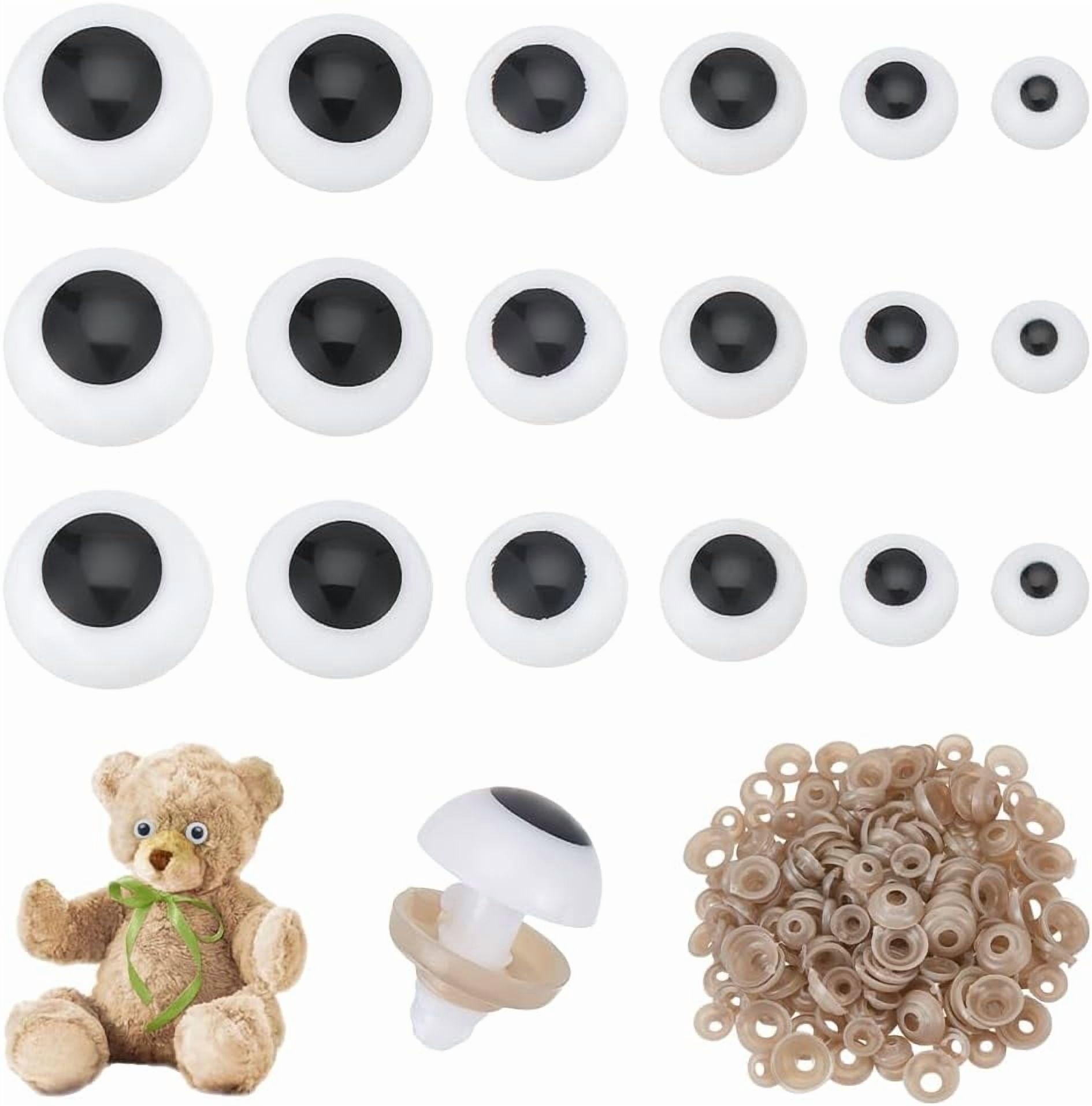 150 Sets Safety Eyes 6 Sizes Crochet Eyes White Stuffed Animal Eye ...