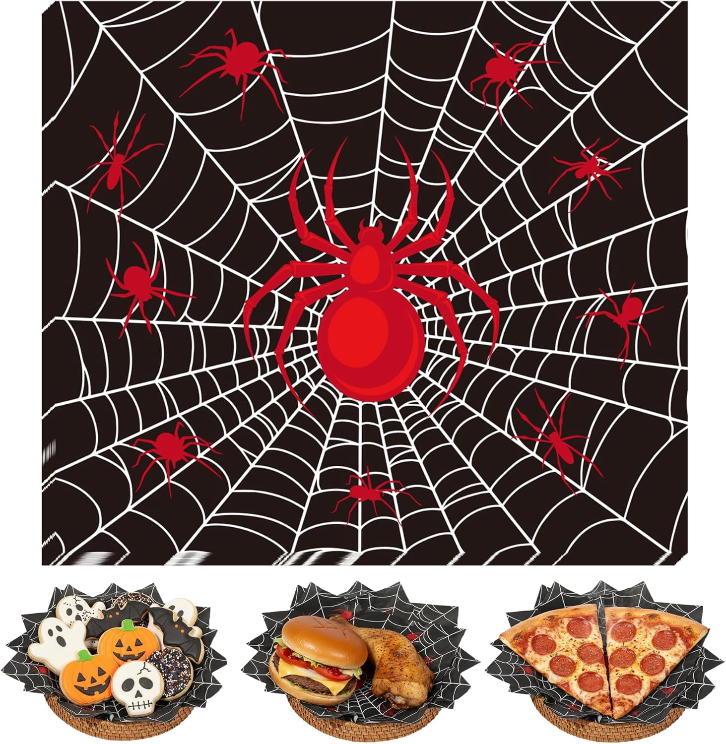 150 Sheet Black Spider Wax Paper - Red Spider Deli Paper, Black ...
