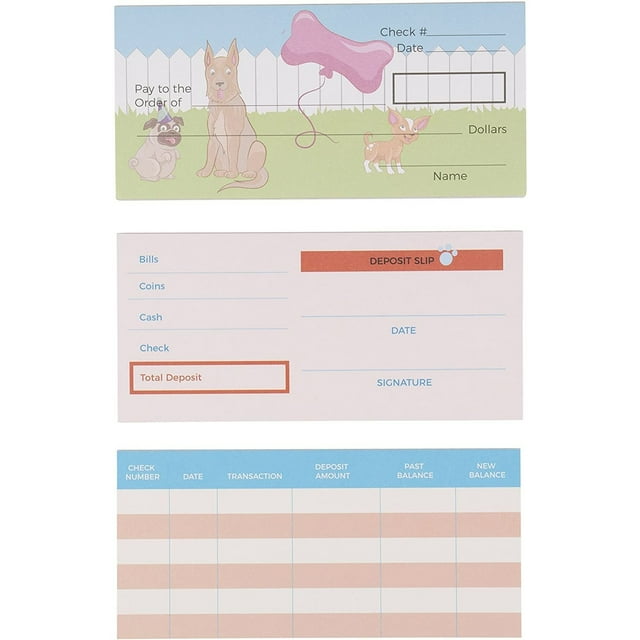150 Sheets Fake Checkbook for Kids Learning with Pretend Deposit Slip ...
