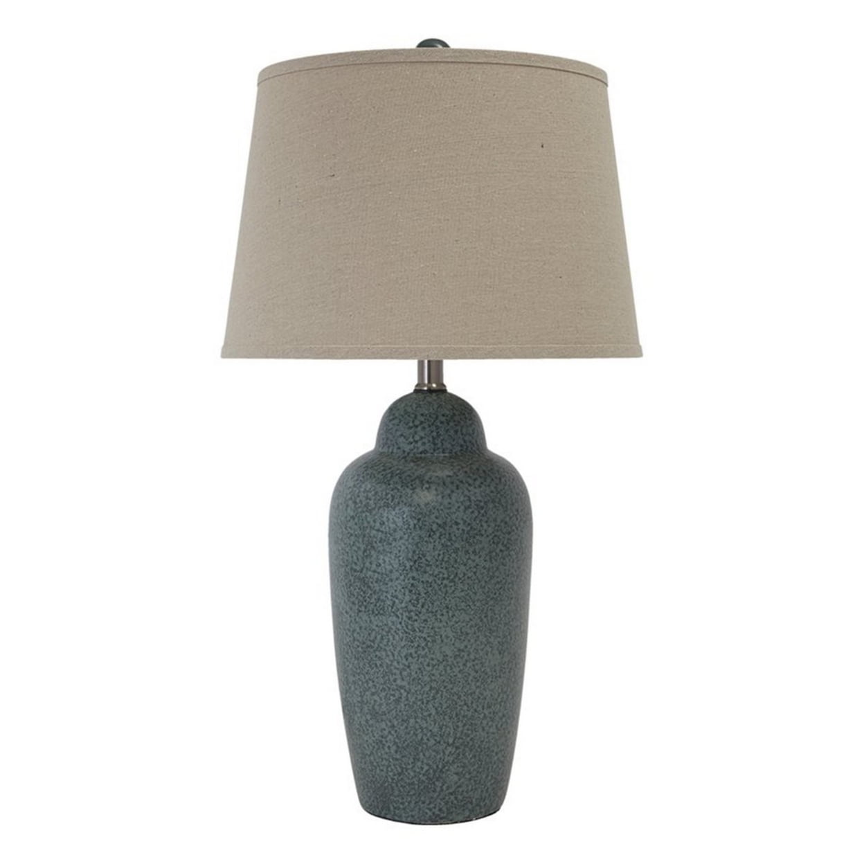 150 Watt Ceramic Body Table Lamp with Tapered Fabric Shade Green and ...
