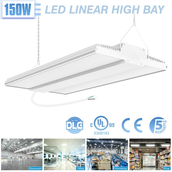 150 Watt LED Linear High Bay Shop Light 22500 Lumens Dimmable Hanging ...