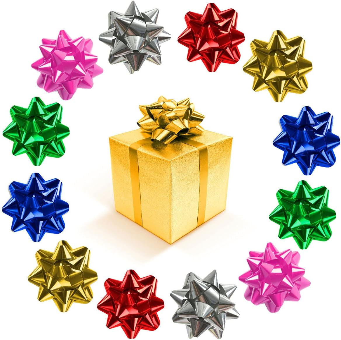 150 count 1 Inch Mini Bow 6 Color 1" Wrap Bow Self Adhesive for Small ...