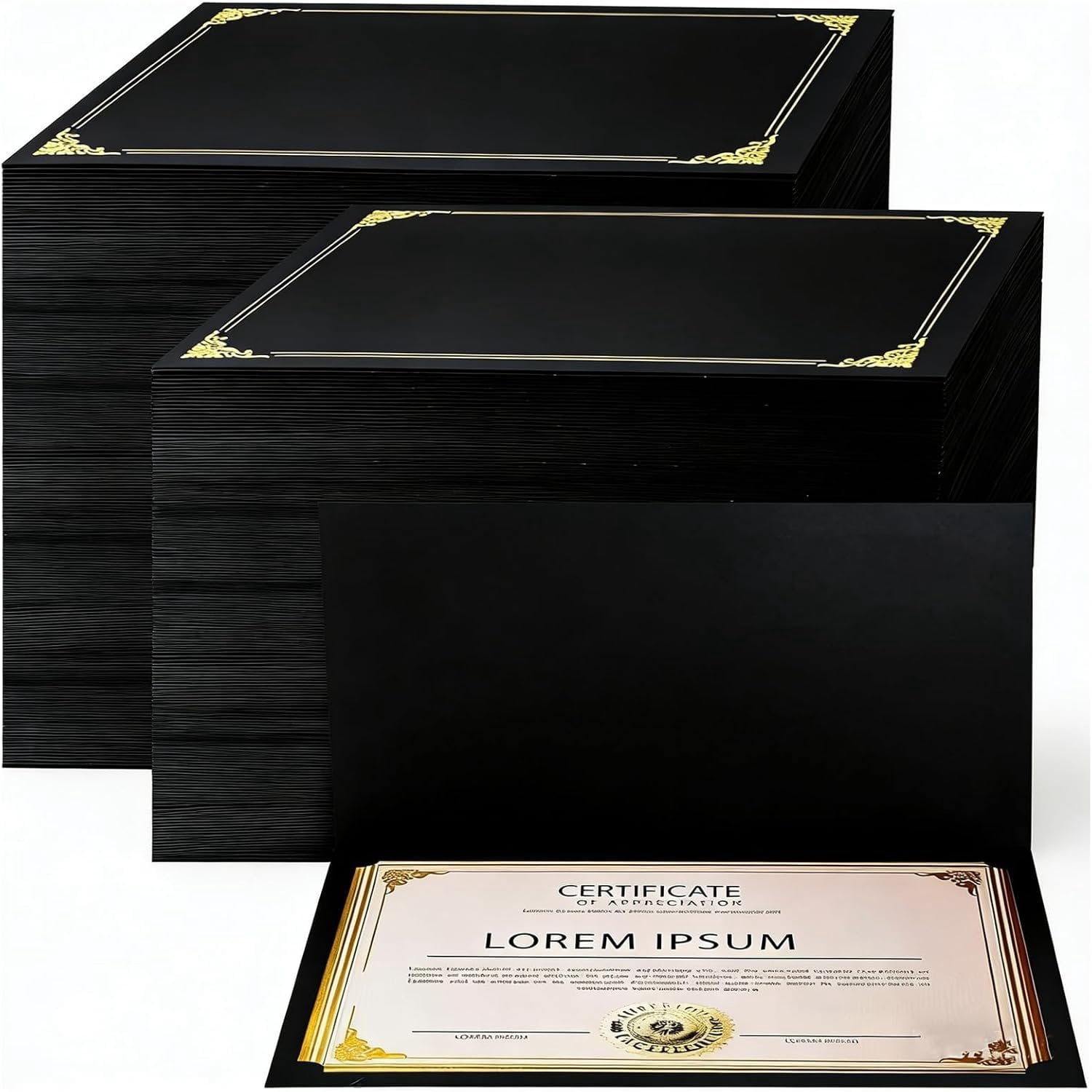 150 count Certificate Holders Bulk, Black Diploma Covers with Foil ...
