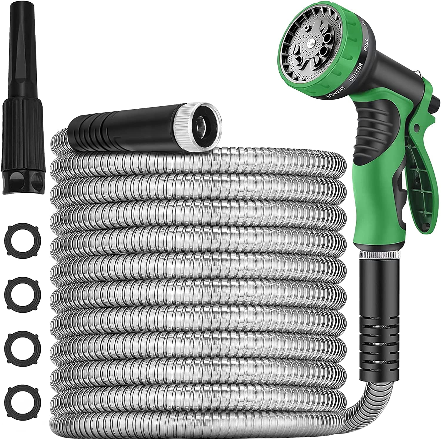 150 ft Metal Garden Hose - Upgrade Leak&Fray Resistant Design Water ...