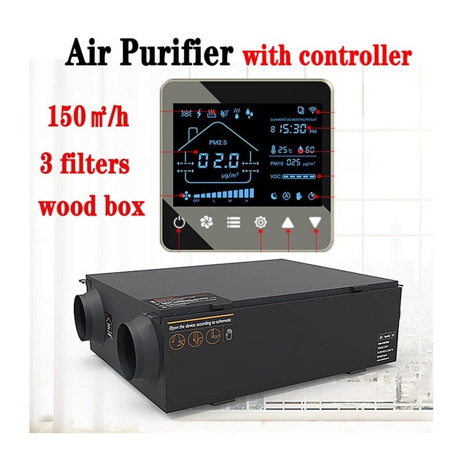 150/h Air Purifier Heating Controller Air Filter Ventilator Fresh Air ...