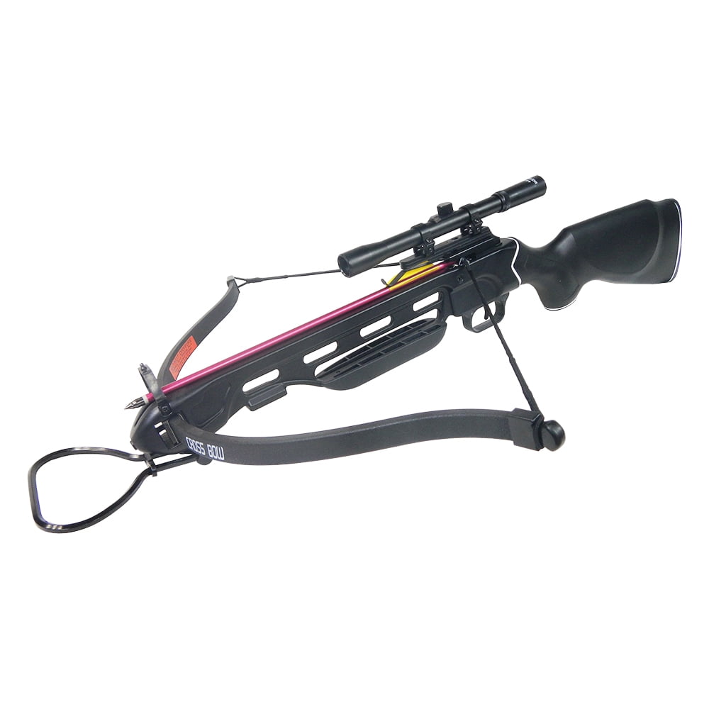 150 lb Black / Wood / Camouflage Hunting Crossbow Archery Bow + 4x20 ...