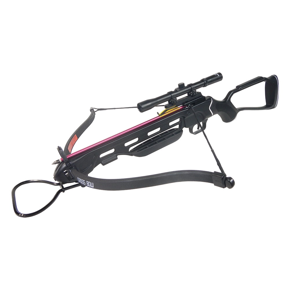 150 lb Black / Wood / Camouflage Hunting Crossbow Archery Bow + 4x20 ...
