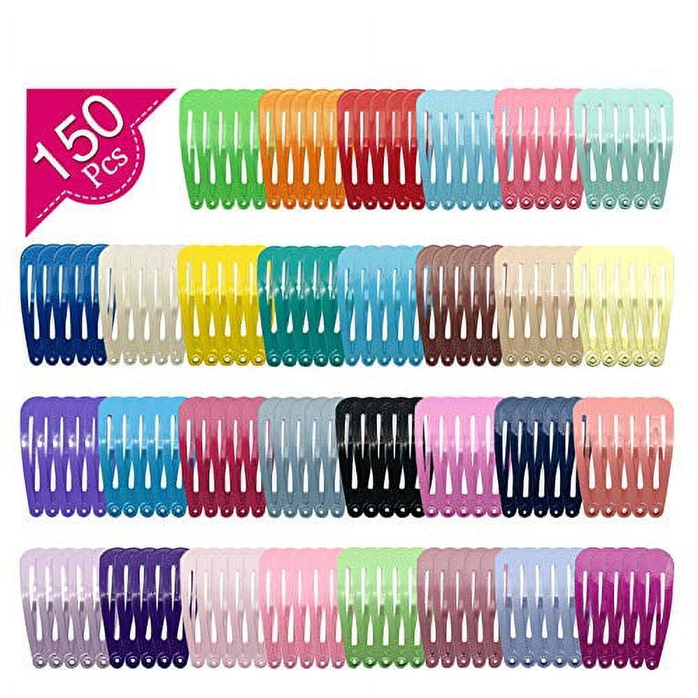 150 pack 2 Inch Metal Snap Barattes Hair Clips 30 Assorted Candy Colors ...
