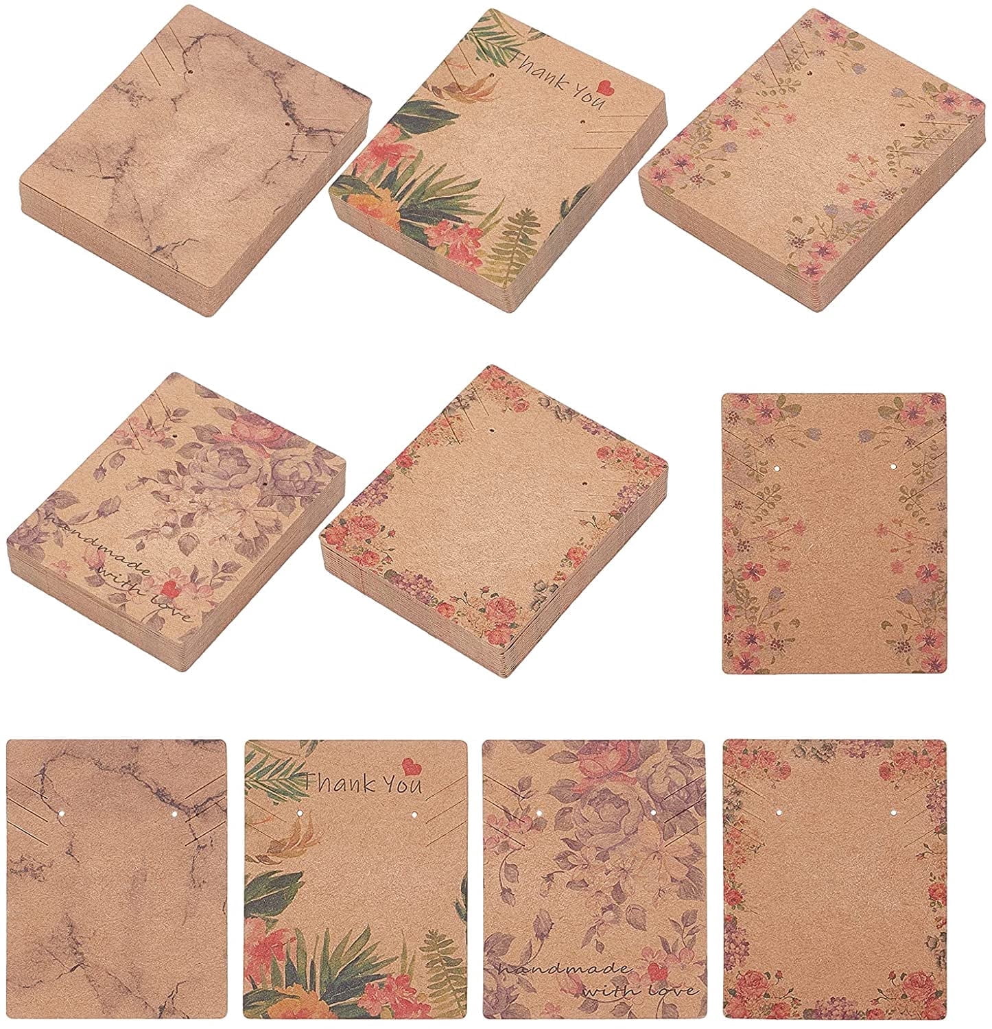 150 pcs Flower Patterns Jewelry Display Cards Necklace Display Cards ...