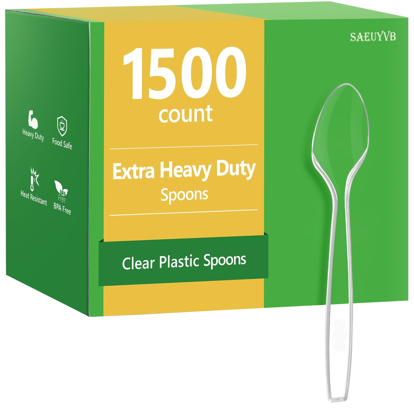 1500 Count Clear Plastic DEF29 Spoons Bulk - Plastic Silverware Spoons ...