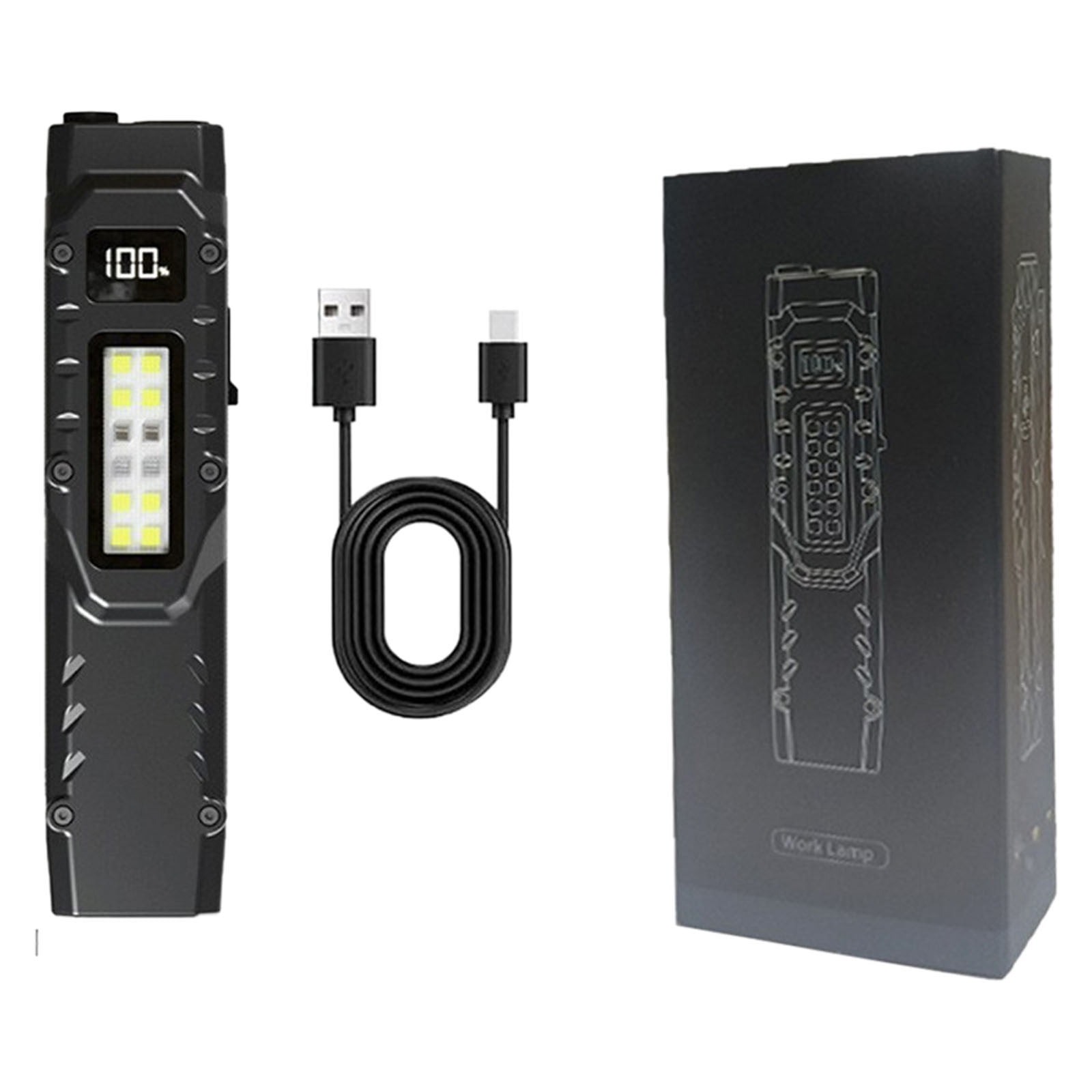 1500 EDC Flashlight Rechargeable Flat Flashlight LED Flashlight With ...