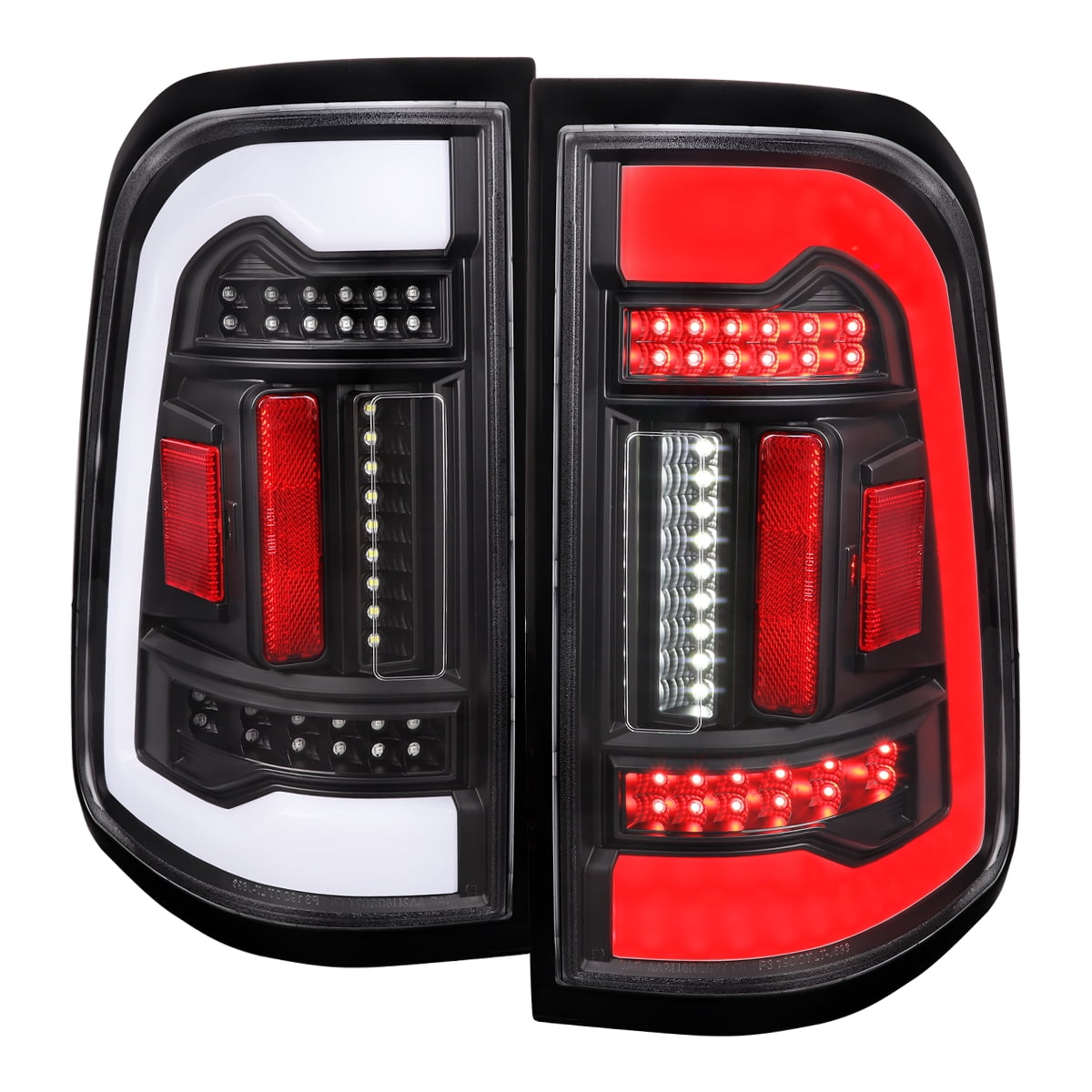 1500 FULL LED TAIL LIGHT WITH LED BAR MATTE BLACK HOUSING CLEAR LENS ...