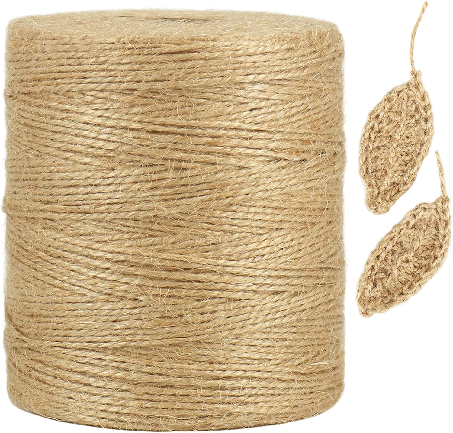 1500 Feet Natural Jute Twine, 1mm Thin Brown Twine String for Crafts ...