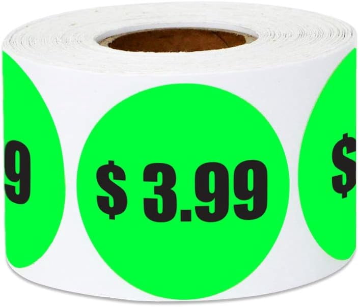 1500 Garage Sale Price Stickers, 1.5" Round $3.99 Preprinted Price ...