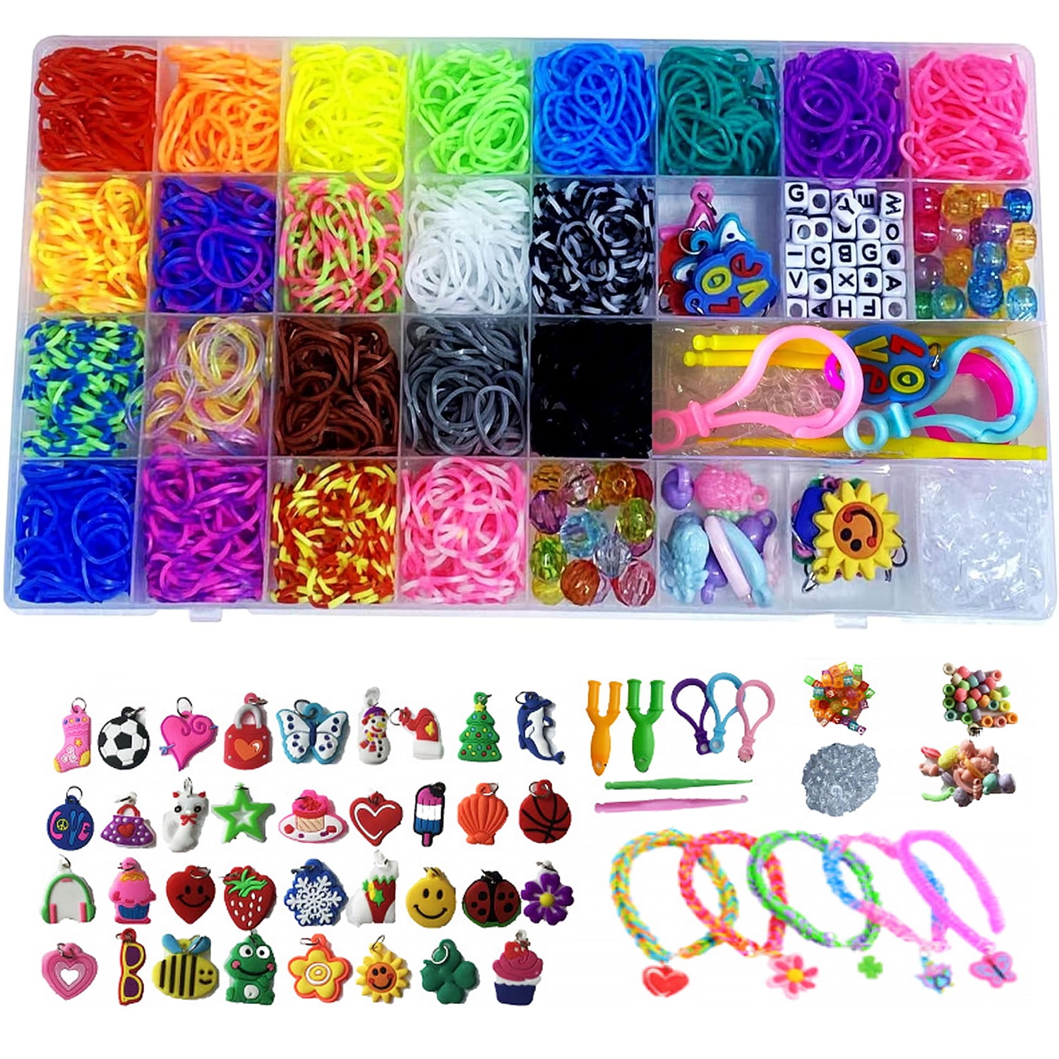 1500+ Loom Bands Kit, Rubber Bands for Bracelet Making Kit DIY Art ...