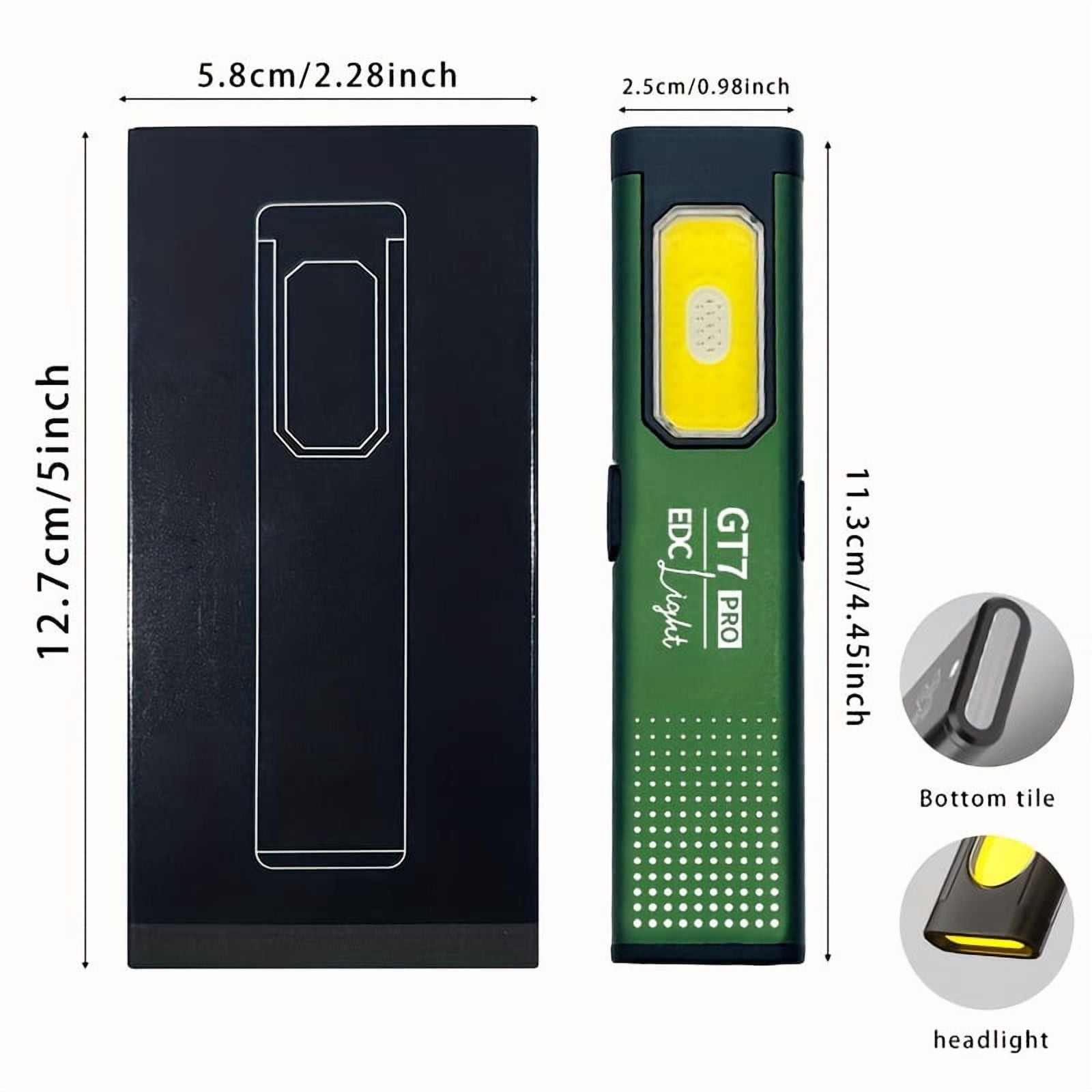 1500 Lumens EDC Flashlight - UV/Red/White LED Modes, USB-C Rechargeable ...