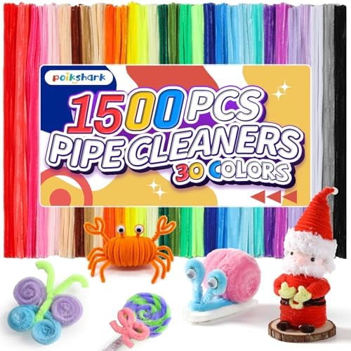 1500 PCS 30 Colors Quality Pipe Cleaners Bulk, Thick Pipe Cleaners ...