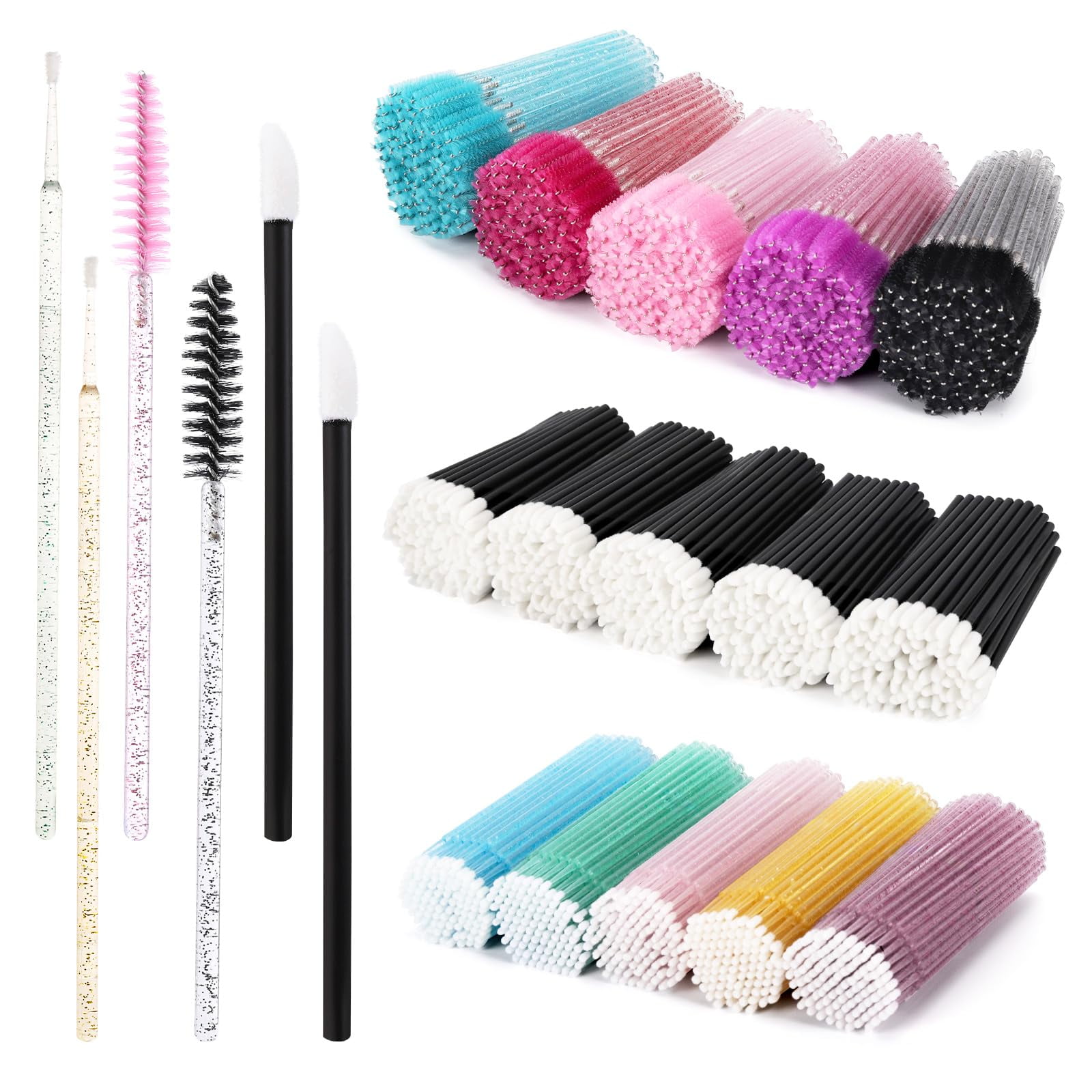 1500 PCS Eyelash Extension MMF7 Supplies Kit, 500 Spoolies Mascara ...