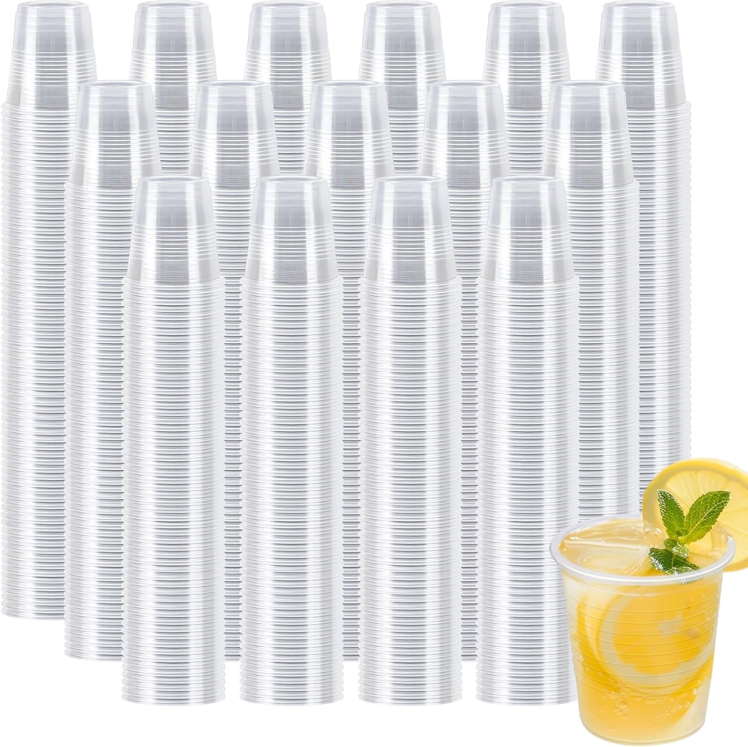 1500 Pack 3 oz Clear Plastic Cups, Small Bathroom Cups, Disposable ...
