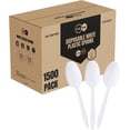 1500 Pack Disposable Plastic Teaspoons Bulk, White Plastic Dessert ...