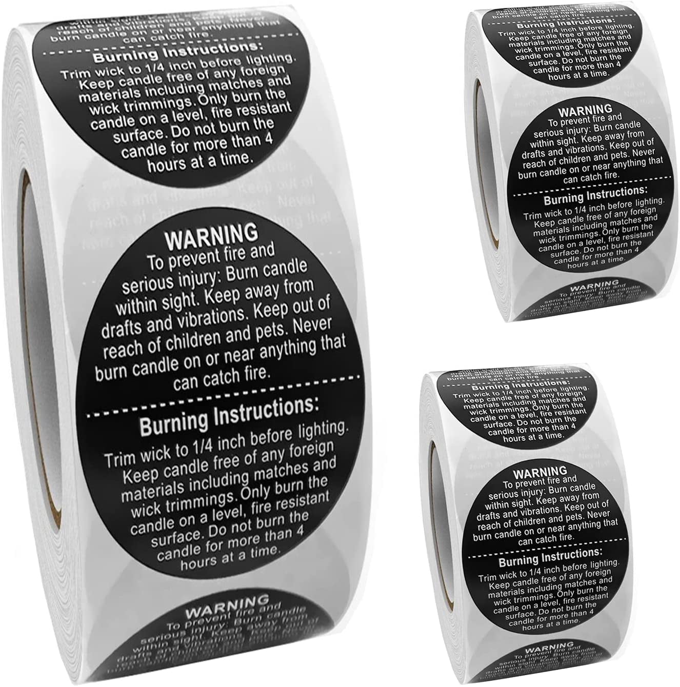 1500 Pcs Candle Warning Labels,1.5inch Candle Jar Container Stickers ...