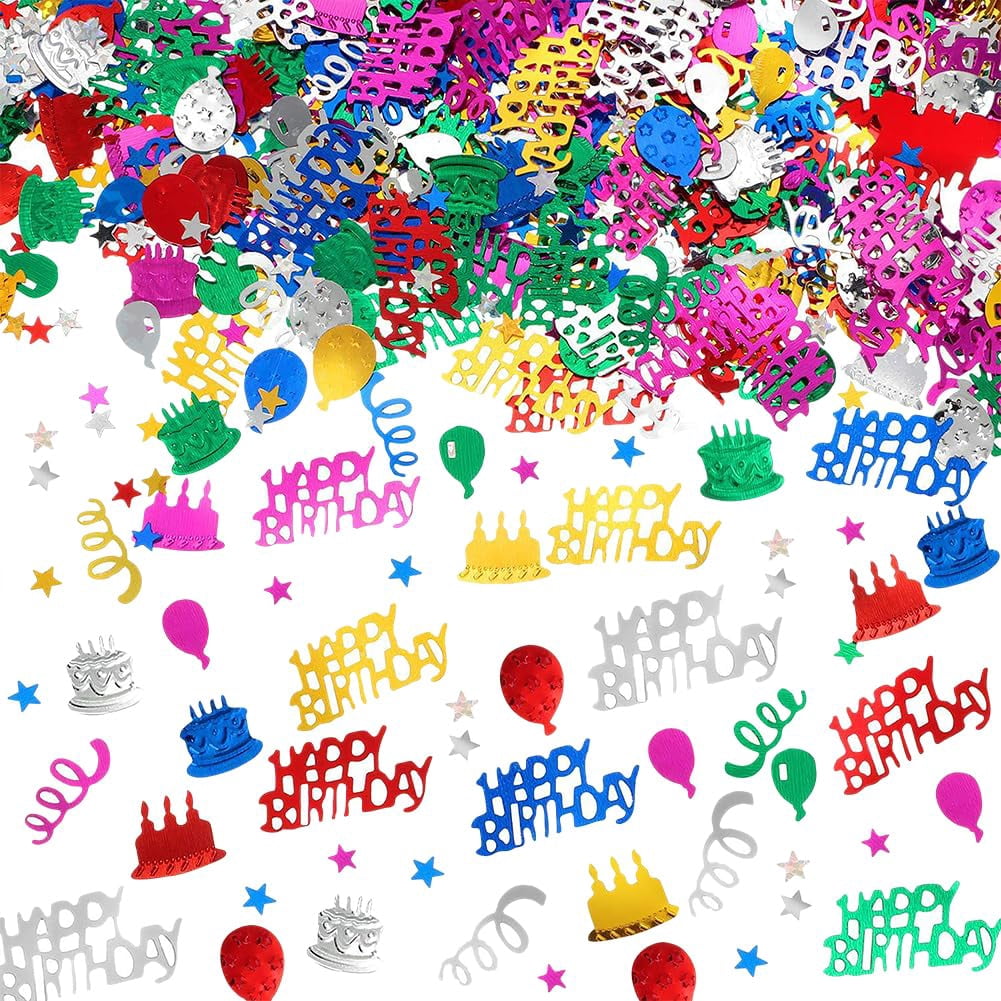 1500 Pcs Happy Birthday MMF7 Confetti Birthday Cake Confetti Metallic ...