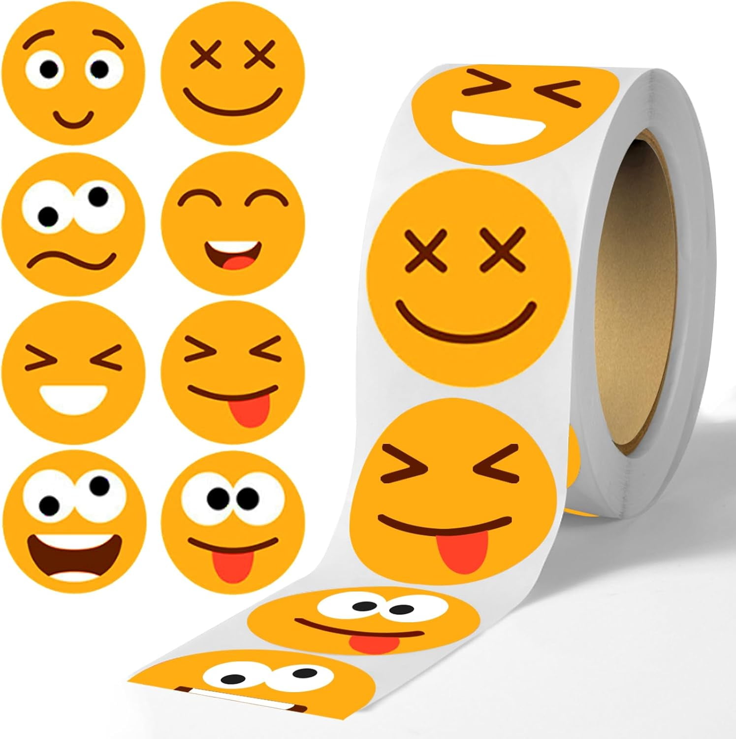 1500 Pcs Happy Smile Face Decal Sticker 3 Rolls Motivational Stickers ...