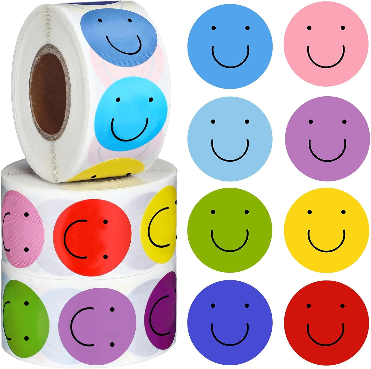 1500 Pcs Happy Smile Stickers 1 Inch Smile Face Decals Positive ...