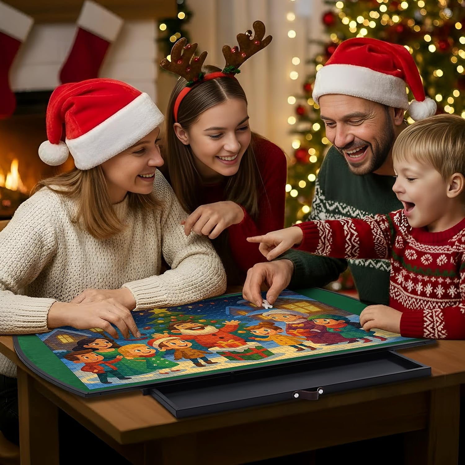 1500 Piece Rotating Puzzle Board with Drawers & Cover,34" x 25",Metal ...