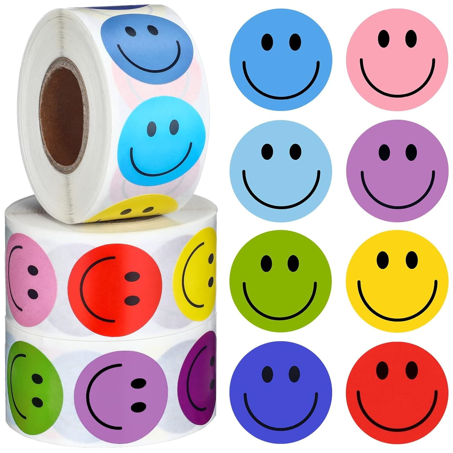 1500 Pieces Happy Smile Face Decal Small Happy Face Decal Mini ...