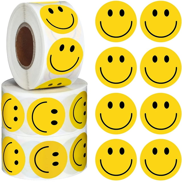 1500 Pieces Happy Smile Face Decal Small Happy Face Decal Mini ...