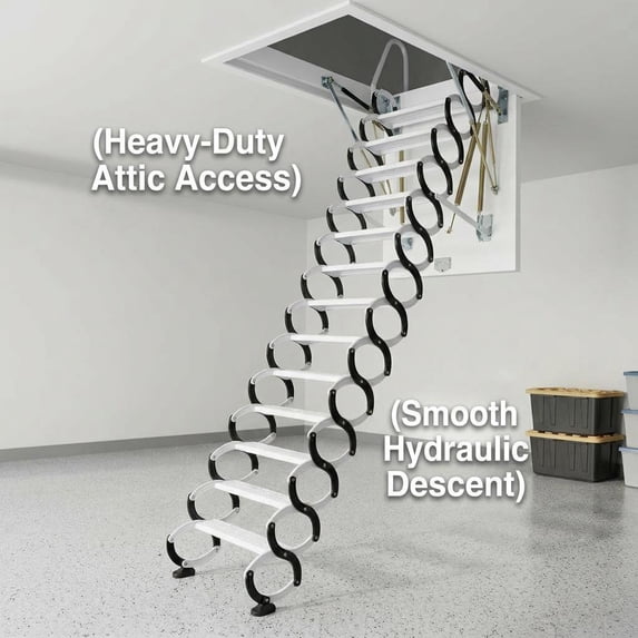 1500 Pound Capacity Attic Ladder, Pull Down Attic Ladder for Attics ...
