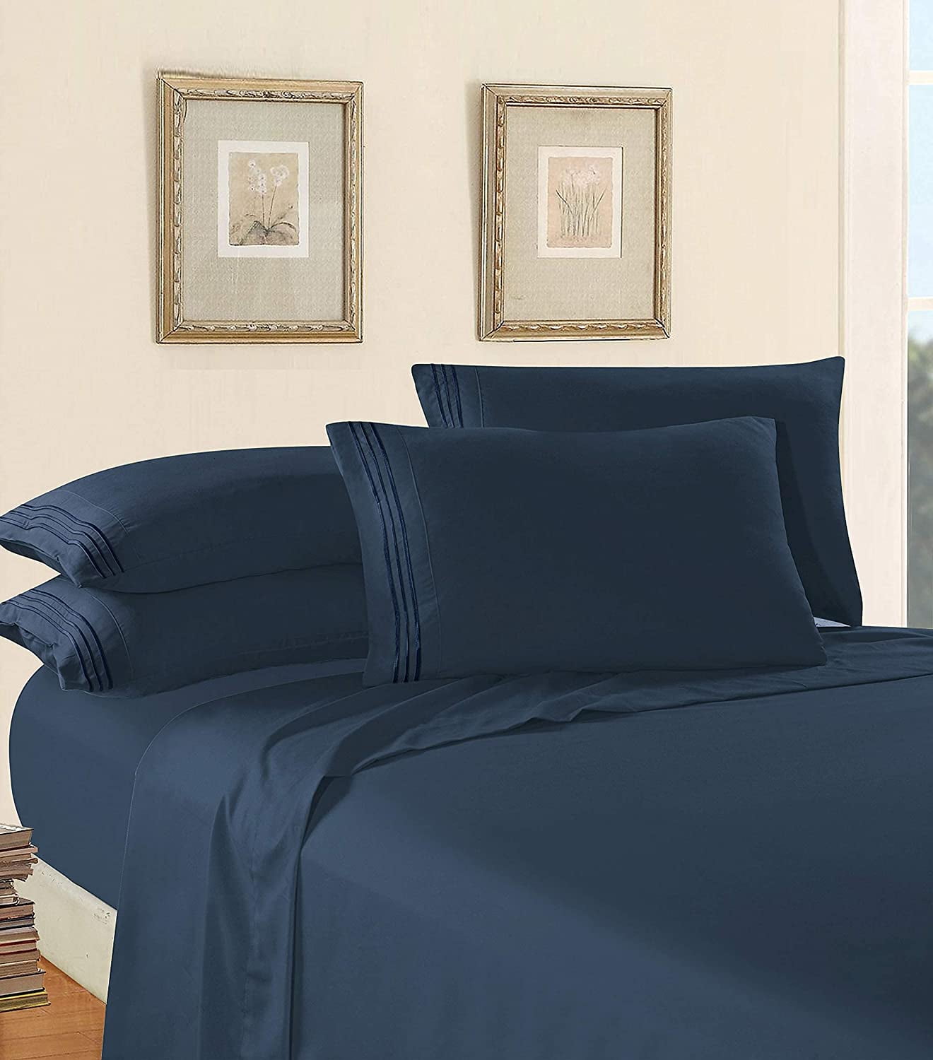 Full Hotel Luxury 4 Piece Deep Pocket Sheets, Ultra Soft Microfiber Bed ...