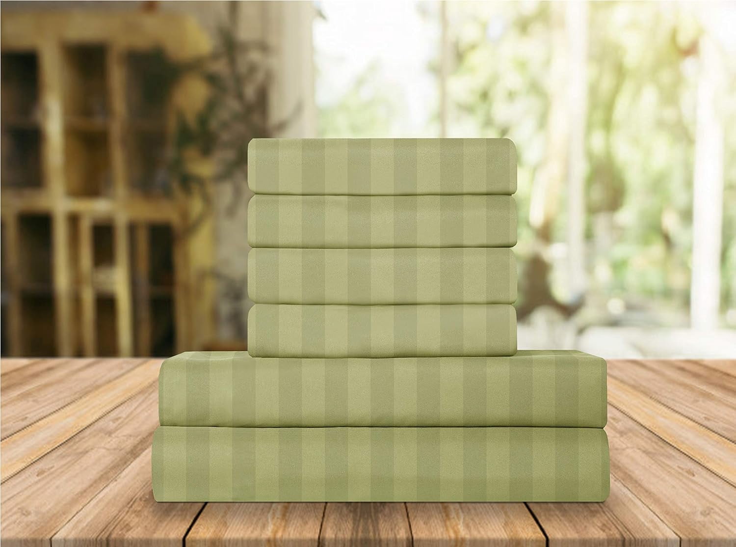 Elegant Comfort, Bed Sheet Set, 6-Piece, Queen, Damask Stripe - Walmart.com