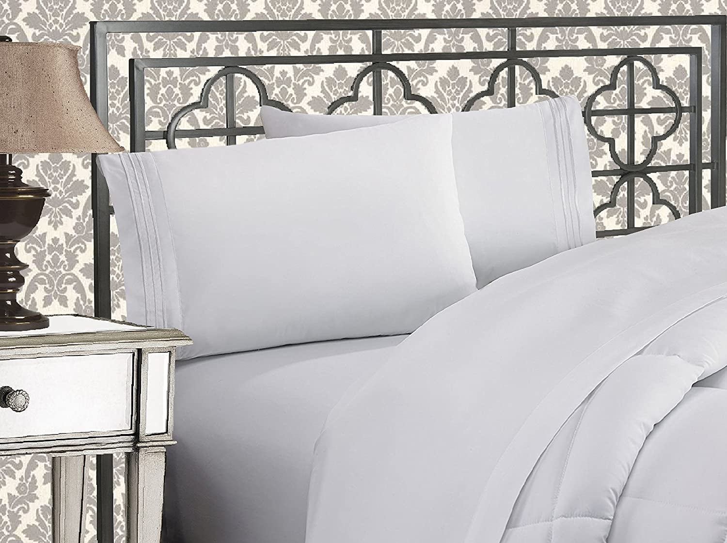 Elegant Comfort, King Bedding Collection, Deep Pocket, White - Walmart.com