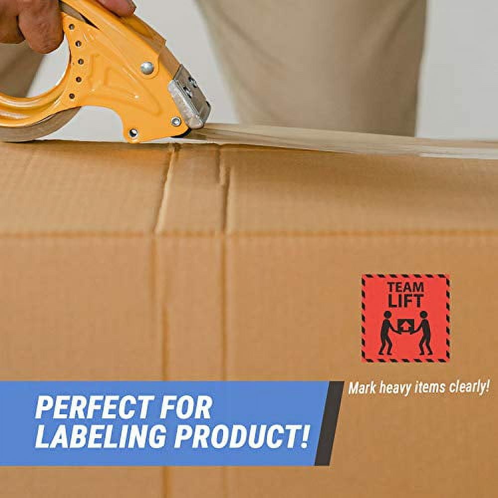 1500 Team Lift Stickers, 3 x 3 Inch Caution Heavy Shipment Package Team ...