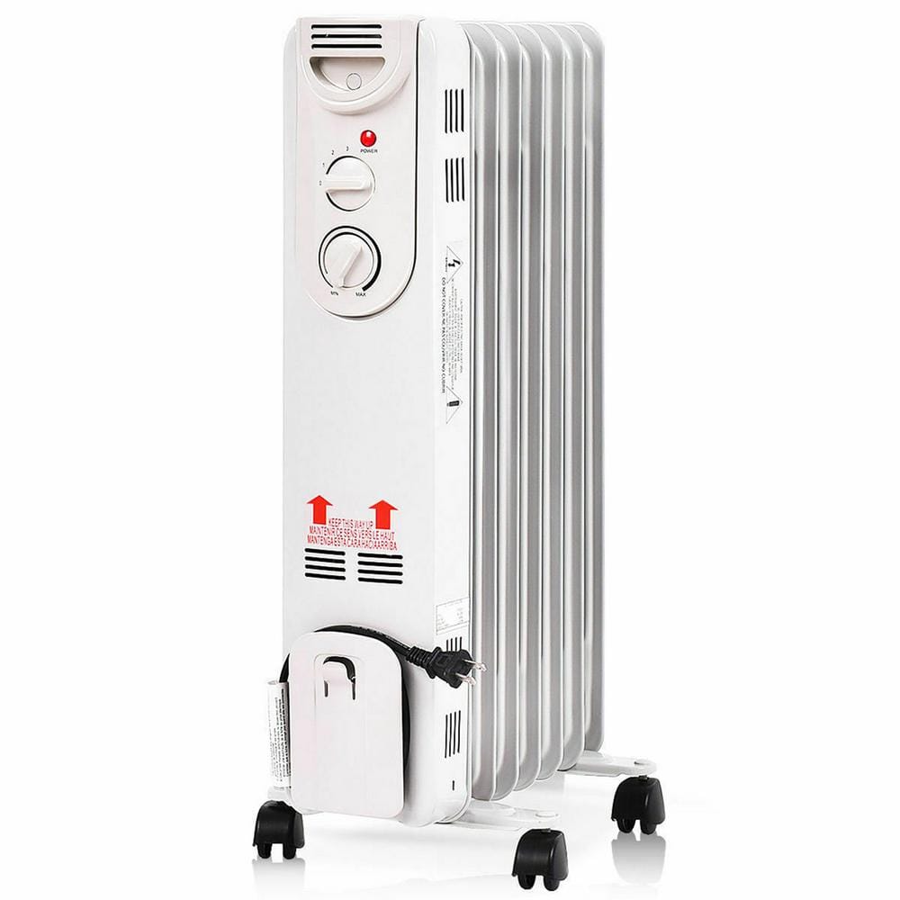 1500-Watt Electric Oil Filled Radiator Space Heater with Adjustable ...